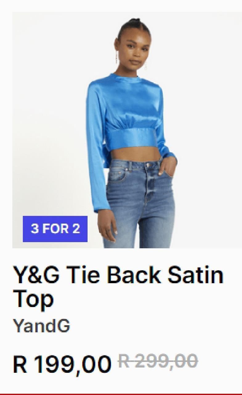 Y&g tie back satin top offer at Foschini