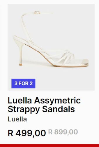 Luella assymetric strappy sandals offer at Foschini