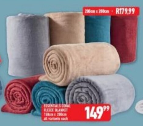 ESSENTIALS FLEECE BLANKET offer at Shoprite