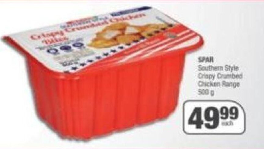 SPAR Southern Style Crispy Crumbed Chicken Range 500 g offer at Spar