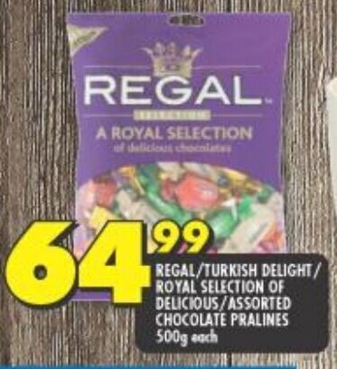 REGAL/TURKISH DELIGHT/ ROYAL SELECTION OF DELICIOUS/ASSORTED CHOCOLATE ...
