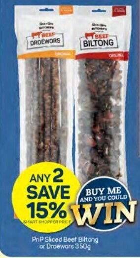 PnP Sliced Beef Biltong 350g offer at Pick n Pay