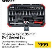 Gedore 33-piece red 6.35mm (1/4) socket set 729710 offer at Builders ...