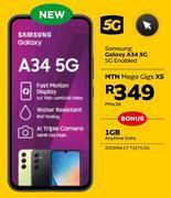 Samsung galaxy a34 5g enabled-on mtn mega gigs xs offer at MTN
