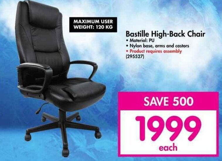 Bastille High-Back Chair offer at Makro