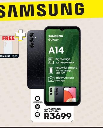 6.6'' samsung galaxy a14 offer at Ackermans