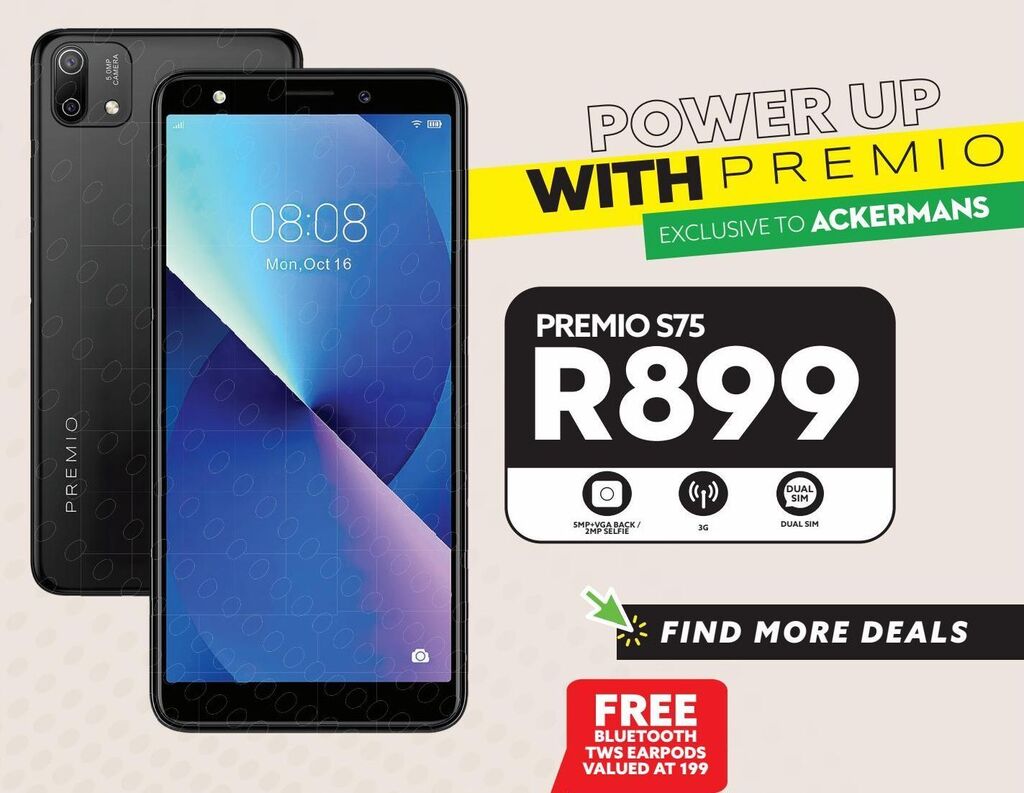 Premio s75 offer at Ackermans