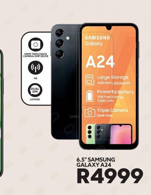 6.5'' samsung galaxy a24 offer at Ackermans