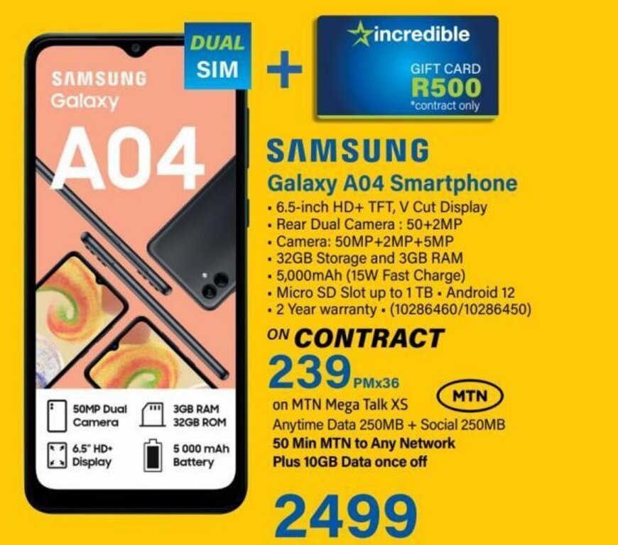 Samsung Galaxy A04 Smartphone Offer At Incredible Connection
