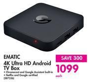 Ematic 4k ultra hd android tv box offer at Makro
