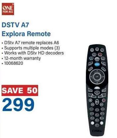 DSTV A7 Explora Remote offer at Incredible Connection