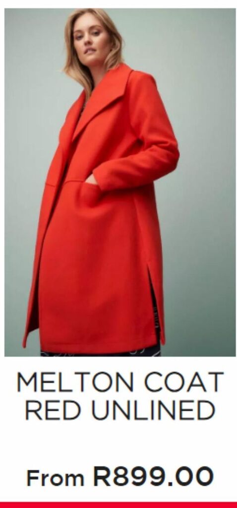 Melton coat red unlined offer at Miladys