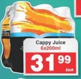 Cappy Juice 6x200ml offer at Frontline