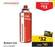 Megamaster butane can 227g offer at Builders Warehouse