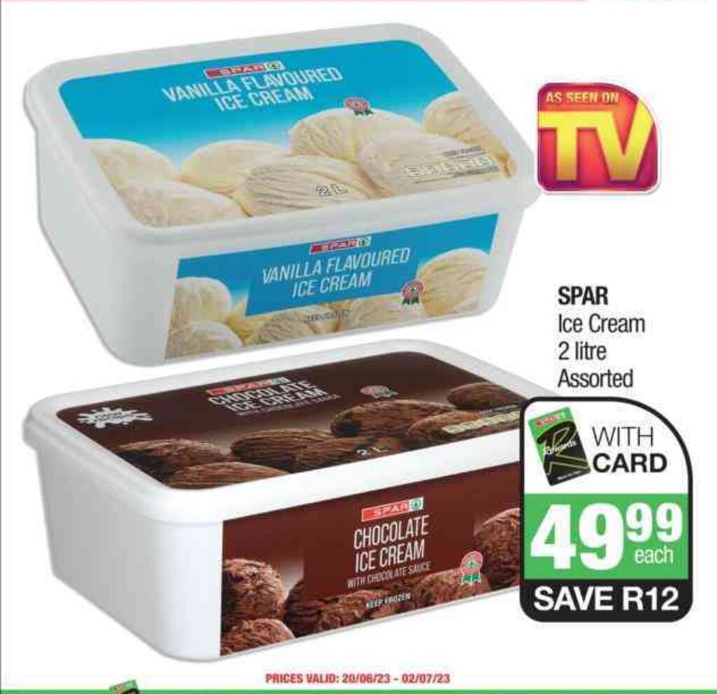 SPAR Ice Cream 2 litre Assorted offer at Spar