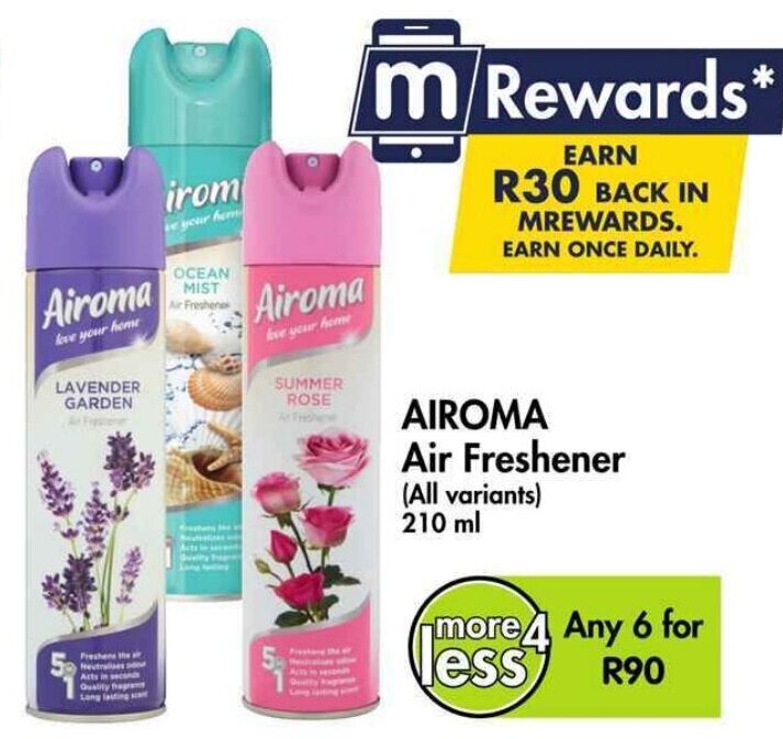 AIROMA Air Freshener (All variants) 210 ml offer at Makro