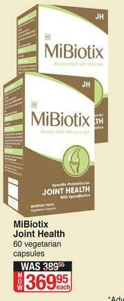 MiBiotix Joint Health 60 Vegetarian Capsules-Eac offer at Dis-Chem