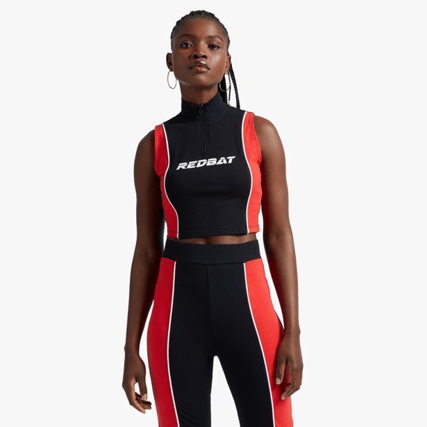 Redbat women's black/red cropped top offer at Sportscene