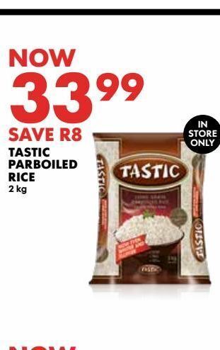 Tastic parboiled rice 2kg offer at Woolworths