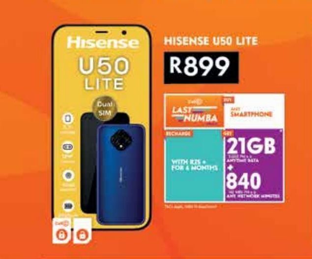 Smartphones hisense u50 lite offer at Jet