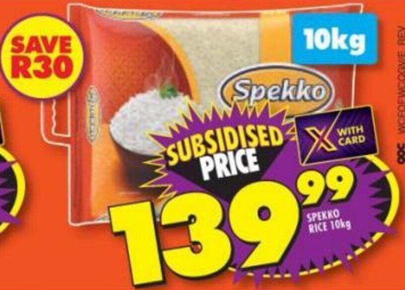 SPEKKO RICE 10kg offer at Shoprite
