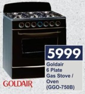 Goldair 6 Plate Gas Stove / Oven (GGO-750B) offer at President Hyper