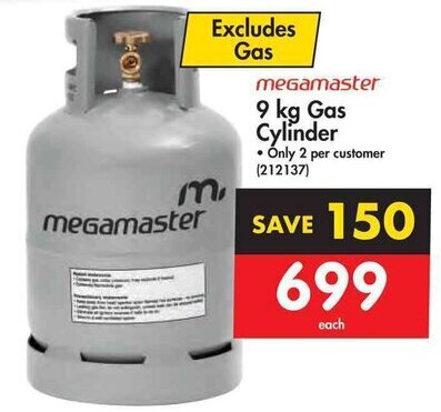 meGamaster 9 kg Gas Cylinder offer at Makro