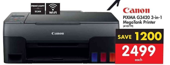 Canon PIXMA G3420 3-in-1 MegaTank Printer offer at Makro