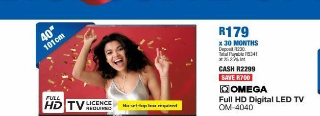 Smart tv 40'' omega offer at OK Furniture