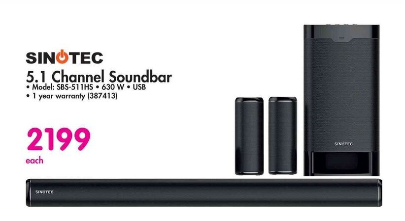 SINOTEC 5.1 Channel Soundbar offer at Makro