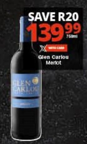 Glen Carlou Merlot offer at Checkers