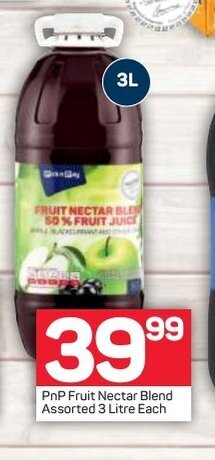 PnP Fruit Nectar Blend Assorted 3 Litre each offer at Pick n Pay