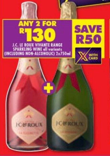 J.C. LE ROUX VIVANTE RANGE SPARKLING WINE all variants (INCLUDING NON ...