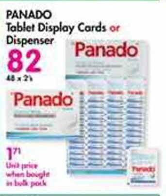 PANADO Tablet Display Cards or Dispenser offer at Makro