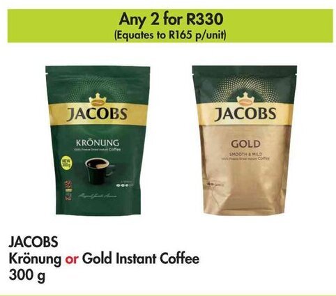 JACOBS Krönung or Gold Instant Coffee 300g offer at Makro