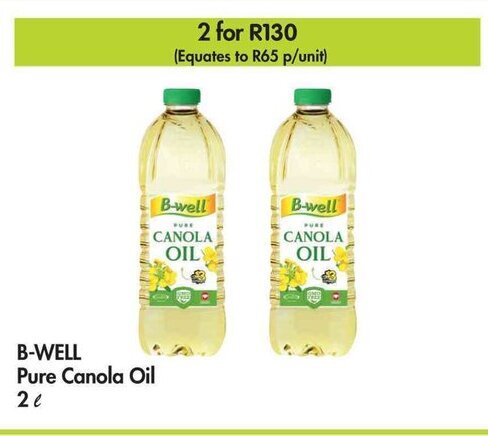 B-WELL Pure Canola Oil 2L offer at Makro