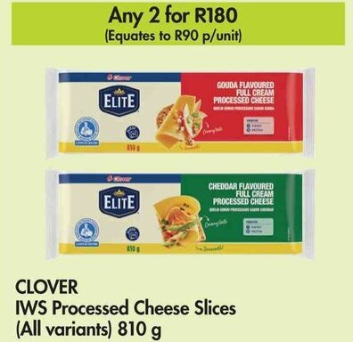 CLOVER IWS Processed Cheese Slices (All variants) 810 g offer at Makro