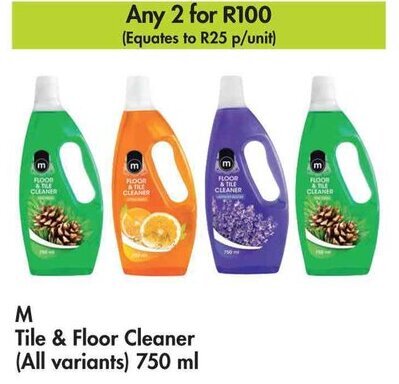 M Tile & Floor Cleaner (All variants) 750 ml offer at Makro