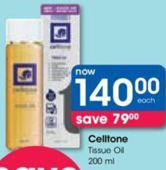 Celltone Tissue Oil 200ml offer at Clicks