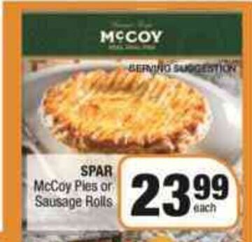 Spar McCoy Pies or Sausage Rolls offer at Spar