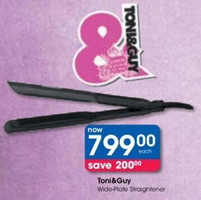 Toni&Guy Wide-Plate Straightener offer at Clicks