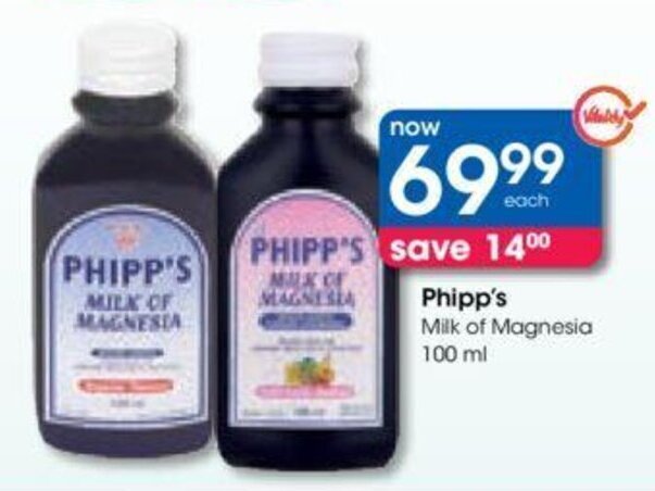 Phipp's Milk of Magnesia 100 ml offer at Clicks