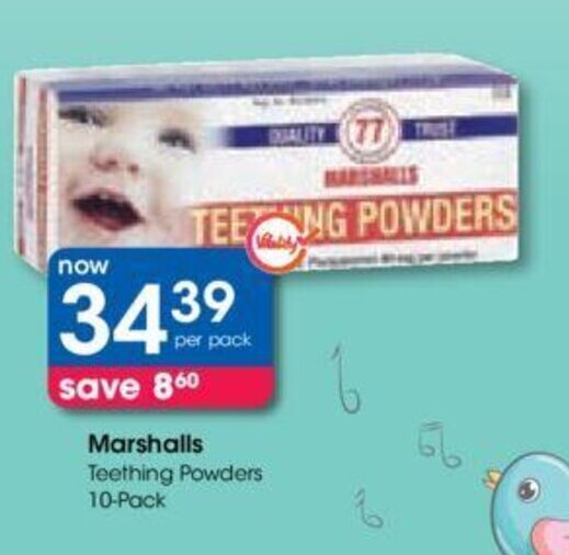 Marshalls Teething Powders 10-Pack offer at Clicks