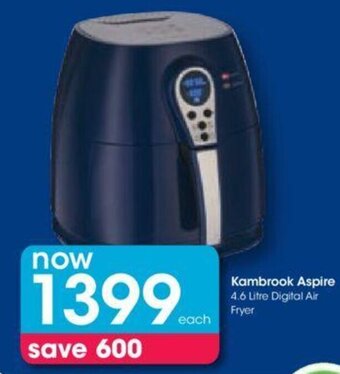 Kambrook Aspire 4.6 Litre Digital Air Fryer offer at Clicks