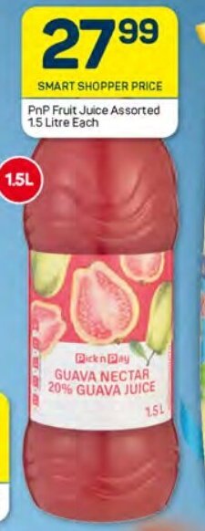 PnP Fruit Juice Assorted 15 Litre Each offer at Pick n Pay