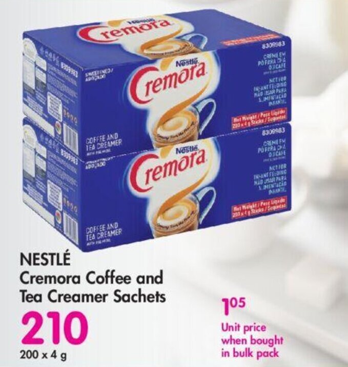 NESTLÉ Cremora Coffee and Tea Creamer Sachets offer at Makro