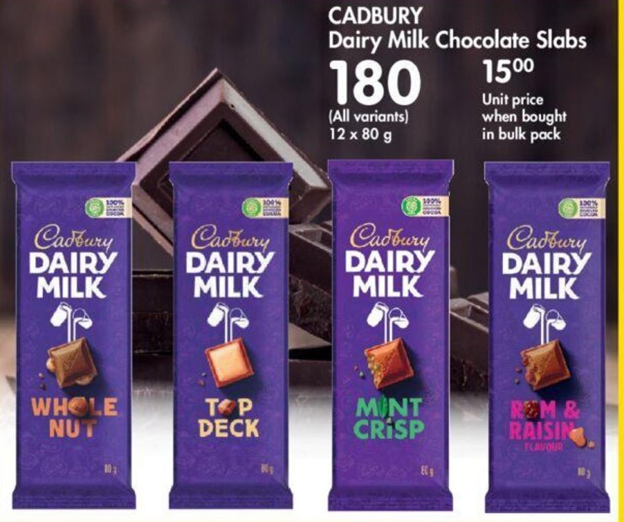 CADBURY Dairy Milk Chocolate Slabs offer at Makro