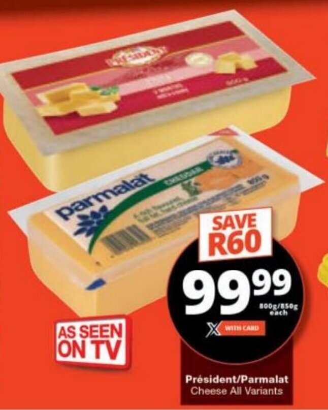 Président/Parmalat Cheese All Variants offer at Checkers
