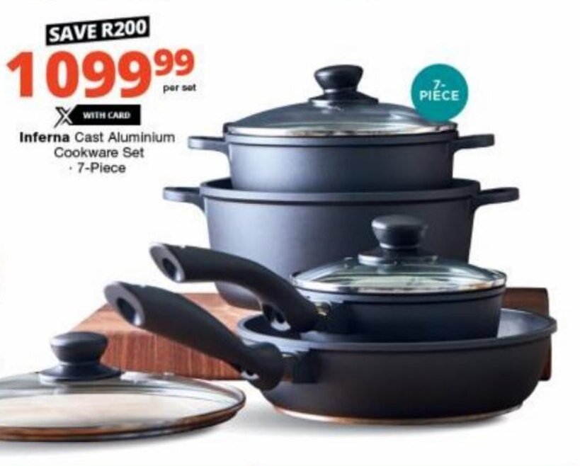 Inferna Cast Aluminium Cookware Set . 7-Piece offer at Checkers