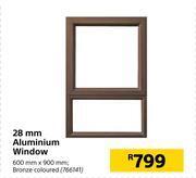 28mm aluminium window 600mm x 900mm offer at Builders Warehouse